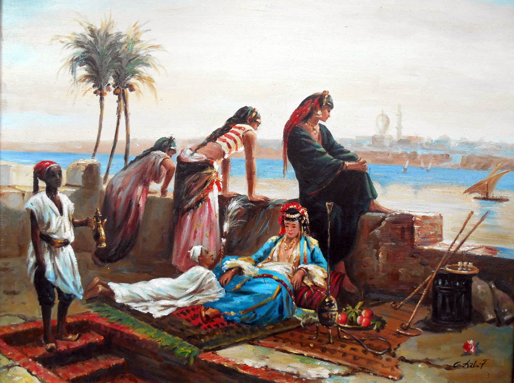 Peintres sans frontière scène de vie /50cm x 61cm /1445-T2 Peintres sans frontière scène de vie /50cm x 61cm /1445-T2